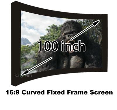 China Quality Assurance Cinema Projector Screens 100 Inch DIY Curved Fixed Frame Wall Mounted for sale