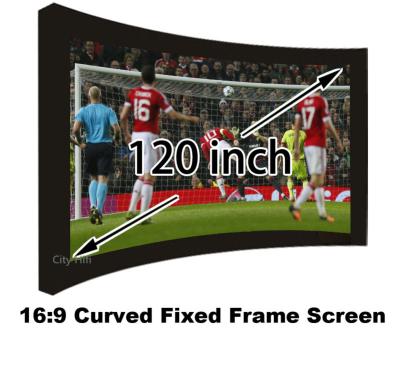 China Made In China 120 Inch Full HD Manual Curved Fixed Frame Projection Screen 16:9 Ratio for sale