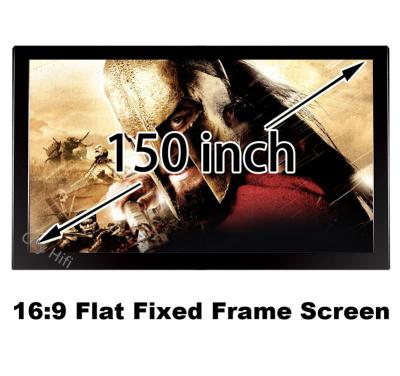 China Huge Cinema Size 3D Projection Screen 150 Inch Flat Fixed Frame Wall Mounted 16:9 Screens for sale