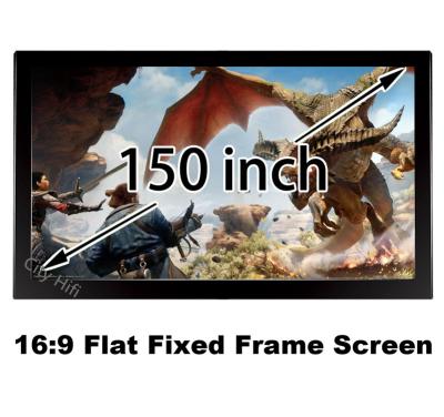 China DHL Quick Shipment HD Projector Screens 150 Inch Straight Fixed Frame 3D Projection Screen for sale