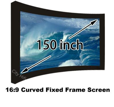 China Perfect View Angle 3D Projection Screen 150 Inch Arc Fixed Frame Projector Screens 16:9 for sale