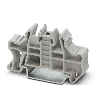 China Phoenix Contact Quick Mounting DIN Rail End Bracket with Marking Option in Gray (RAL 7042) for sale
