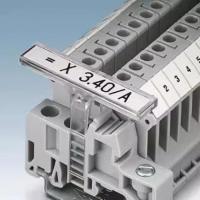 China Phoenix Contact Terminal Block Marker with Adjustable Height 44 x 7 mm Lettering Area Compatible with M-PEN or CMS System for sale