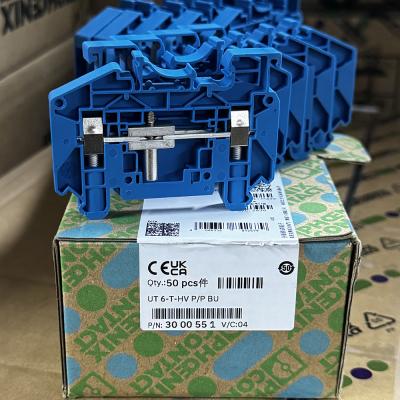 China Phoenix Contact PCB Connector 3000551 UT 6-T-HV P/P BU - Disconnect And Test Disconnect Terminal Block for sale