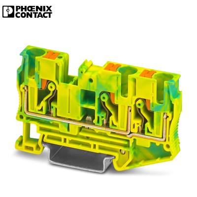 China Green Yellow 3211498 Phoenix Contact Original Din Rail Terminal Blocks PT 6-TWIN-PE - Protective conductor terminal block for sale