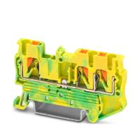 China Phoenix Contact 3209565 PT 2.5-TWIN-PE Ground Terminal Block with Push-in Connection and 2.5 mm2 Rated Cross Section for sale
