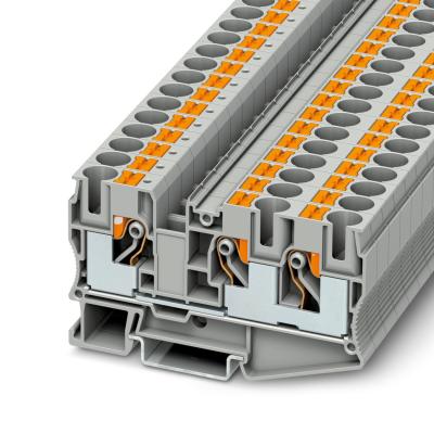 China Original Phoenix Contact 1000V 57 A PT 10-TWIN Feed through terminal block with Push-in connection for Din Rail for sale