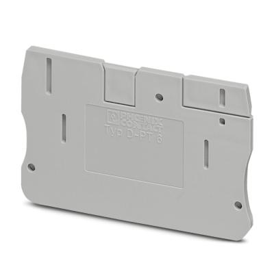 China Gray End cover D-PT 6 for PT 6 Feed Through Terminals with PA Material and V0 Flammability Rating for sale