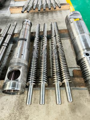 China Conical Twin Screw and Barrel with Product Diameter 20-200mm and Barrel Length 800-10000mm for Plastic Extrusion for sale