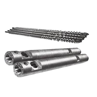 China Top-Notch Nitrided Coated Parallel Twin Extrusion Screws and Barrels with HRC58-62 Hardness for sale
