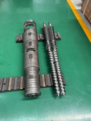China Conical Twin Screw and Barrel 1000kg/h Max Output 0.015mm/m Straightness for sale