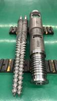 China Conical Twin Screw Barrel with 500-10000mm Screw Length 0.5-0.8mm Nitriding Depth and 8000mm Max Length for Plastic Extrusion for sale