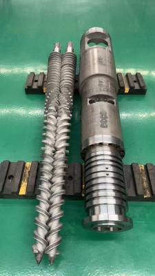 China Conical Twin Screw Barrel with 500-10000mm Screw Length 0.5-0.8mm Nitriding Depth and 8000mm Max Length for Plastic Extrusion for sale