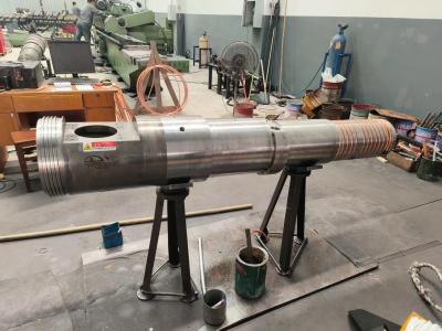 China Conical Twin Screw and Barrel with Ra 0.4μm Barrel Surface Roughness Water Cooling Barrel and 38CrMoAl Material for sale