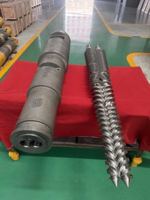 China Conical Twin Screw and Barrel Featuring Screw Nitriding Depth 0.5mm to 0.8mm Alongside Barrel Straightness 0.015mm per Meter for Industrial for sale