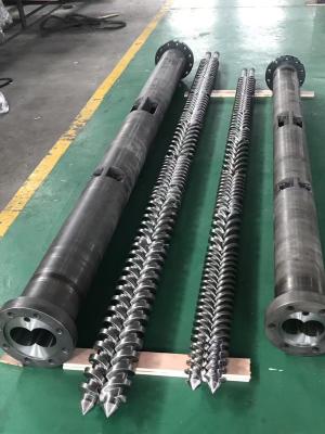 China SKD61 Material Parallel Twin Screw and Barrel with 4 Cooling Zones and 0.5-0.8mm Nitriding Depth for Heavy Duty Extrusion for sale