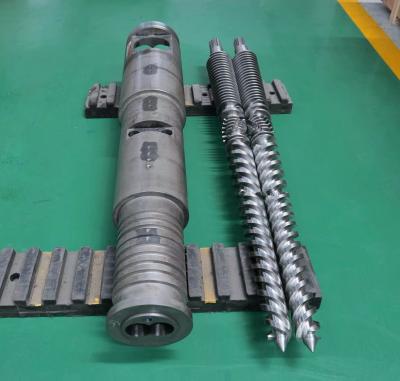 China Air Or Water Cooling Conical Twin Screw and Barrel Providing Nitriding Depth 0.5mm 0.8mm and Surface Roughness Ra0.4um for Consistent Extrusion for sale