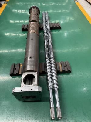 China Water Cooling System Parallel Twin Screw and Barrel with Nitriding Depth 0.5-0.8mm and 4 Cooling Zones for Optimal Material Mixing for sale