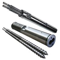 China Surface Hardness HV900-1000 Conical Twin Screw and Barrel with Electric Heating and Max Output 1000kg/h for sale