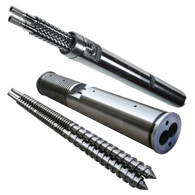 China Surface Hardness HV900-1000 Conical Twin Screw and Barrel with Electric Heating and Max Output 1000kg/h for sale