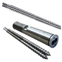China Conical Twin Screw and Barrel with Ra 0.4μm Surface Roughness Nitriding Treatment HV≥900 and Customizable Barrel Length for sale