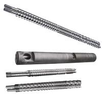 China HRC58-62 Hardness Conical Twin Screw and Barrel with Air Cooling and Water Cooling and Bimetallic Coating for sale