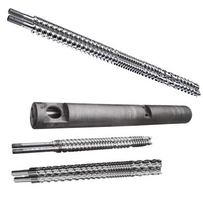 China HRC58-62 Hardness Conical Twin Screw and Barrel with Air Cooling and Water Cooling and Bimetallic Coating for sale