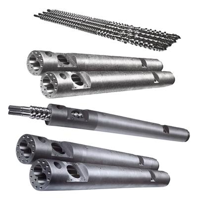 China Parallel Twin Screw and Barrel with 800 to 10000mm Screw Length, Air Cooling System, and HRC 58-62 Screw Hardness for sale