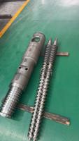 China Conical Twin Screw and Barrel with 0.5mm-0.8mm Nitriding Depth for High Torque Capacity and HRC58-62 Hardness for sale