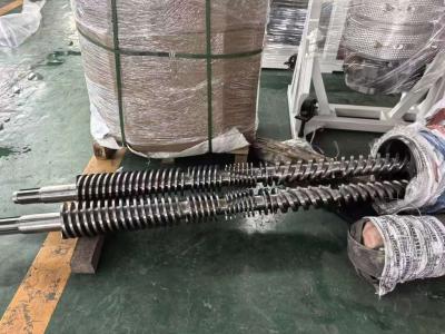 China Electric Heating Conical Twin Screw and Barrel with 38CrMOAIA Barrel Material and Nitriding Treatment for PVC Pipe for sale