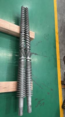 China HV900-1000 Surface Hardness Conical Twin Screw and Barrel with Nitride or Chrome Plating and 20kW Heating Power for Conical Tandem Screw System for sale