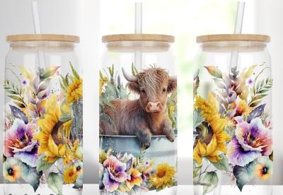 China UV DTF16oz cup stickers holographic cup stickers pen stickers cartoon stickers popular patterns for sale