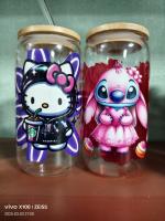 China 16oz/20oz Glass Cup/can wraps RTS/custom UV dtf stickers for sale