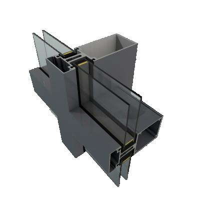 China Anodized Exposed Frame Glass Curtain Wall Customization Curtain Wall Glazing System for sale