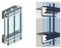 China Dynamic Insulation Double Skin Curtain Wall Natural Ventilation double glass curtain wall for sale