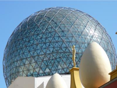 China Steel Single Layer Unitized Glass Curtain Wall Reticulated Shell Dome Unitised Glazing System for sale