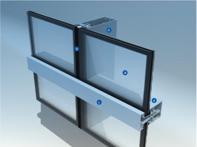 China Anodized Exposed Frame Glass Curtain Wall System with Tempered Glass and Customized Size for Modern Architecture for sale