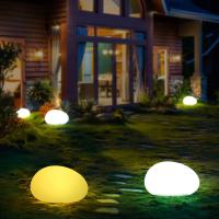 China Outdoor Garden Stone Solar Lawn Light Ground Plug Colourful LED Solar Lights for sale