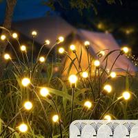 China Camping Solar Lawn Lamp Led Wind Firefly Lights Outdoor Plug Ground Patio Garden Lights Waterproof for sale