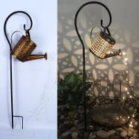 China Solar Creative Iron Kettle Shower Floor Lamp for Outdoor Garden Landscape for sale