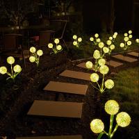 China Ground Plug Triple Dandelion Solar Lawn Light for Outdoor Garden Landscape Ambient Patio for sale