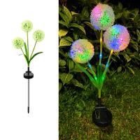 China Ground Plug Triple Dandelion Solar Lawn Light for Outdoor Garden Landscape Ambient Patio for sale