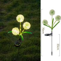 China Ground Plug Triple Dandelion Solar Lawn Light for Outdoor Garden Landscape Ambient Patio for sale