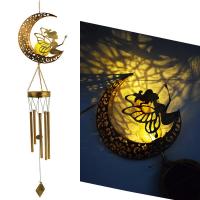 China Waterproof Solar Moon Wind Chime Light Iron Sun Lawn Floodlight for Garden Yard for sale