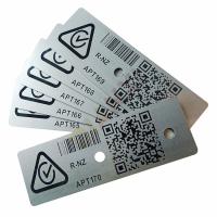 China Encoding NFC Asset Tags Anodized Aluminium Sticker With Laser Etched Metal QR Code Barcode for sale