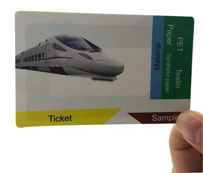 China HF RFID Paper Tickets 13.5-14.5Mhz 1-10cm Read Distance With Ultualight EV1 Chip for sale