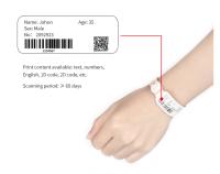 China Sickness Wristband soft PVC Disposable Medical band With NFC Rfid Chip In Hospital for sale