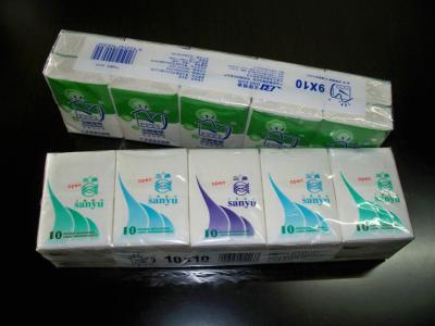 China Premium  Embossed Pocket Tissue Packs 10 sheets of Virgin Wood Pulp for sale