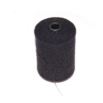 China 0.9cm NM16 Black/Red Crystal Nylon Feather Yarn for 7GG-14GG Knitting Machines - Winter Apparel Material for sale