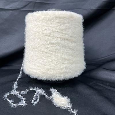 China 1.3cm NM12 Optical White Nylon Feather Yarn for 7GG-14GG Knitting Machines | 0.7-8cm Feather Length for sale
